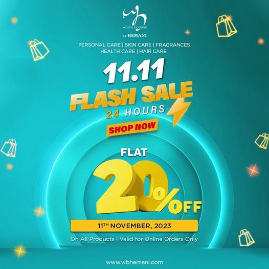 WB Stores 11.11 Sale! Enjoy FLAT 20% OFF on all products for 24 hours ...